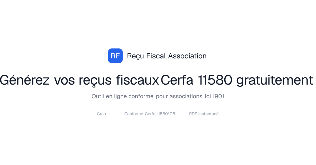 Modèle de reçu fiscal association 2026 : 4 exemples + Cerfa 11580 PDF ...